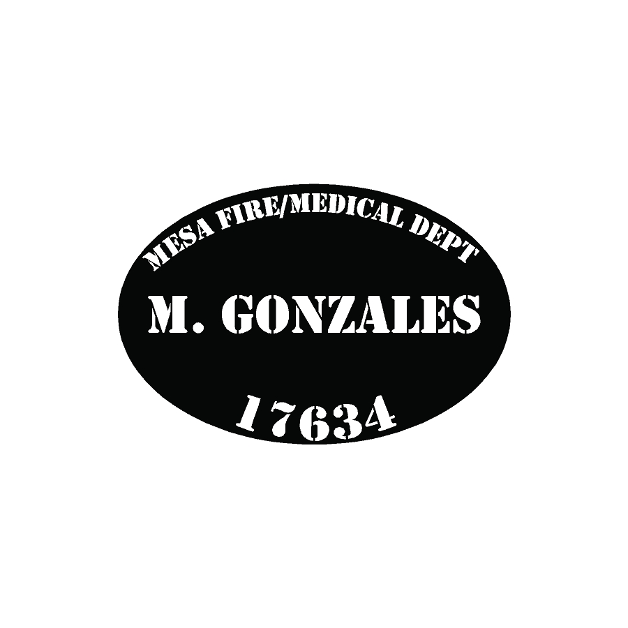 Oval Name Decal – Mesa Fire